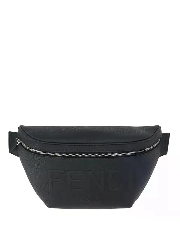 Fendi Roma Logo Belt Bag - Black