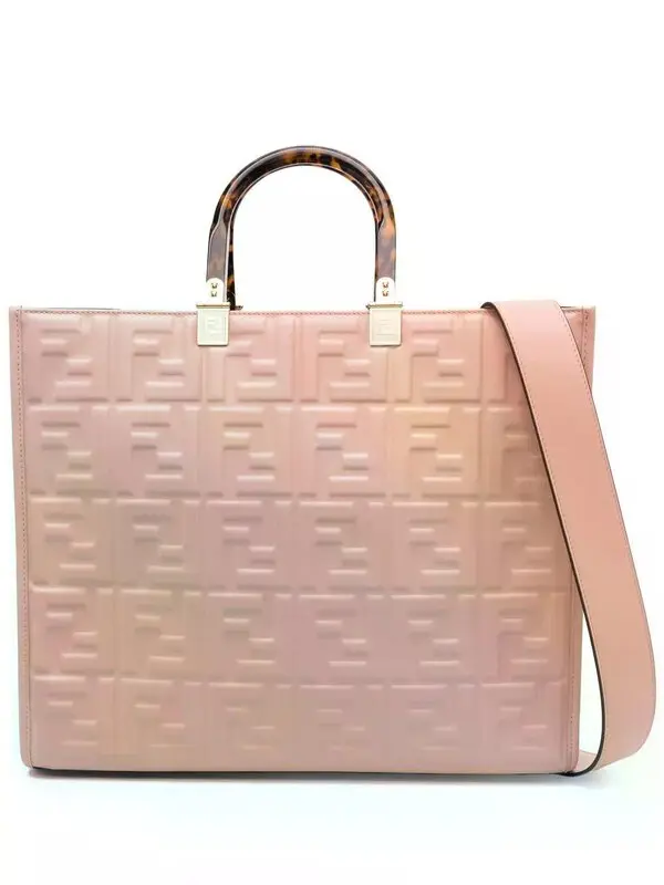 Fendi Embossed Ff-logo Tote Bag