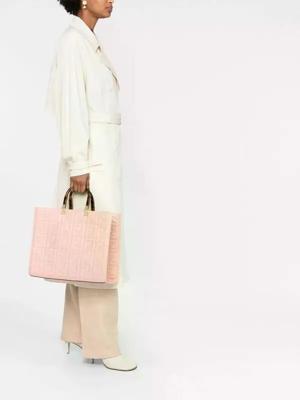 Fendi Embossed Ff-logo Tote Bag