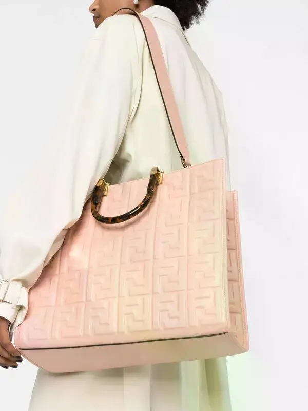 Fendi Embossed Ff-logo Tote Bag