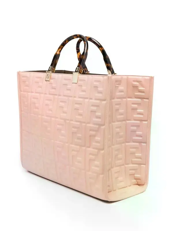 Fendi Embossed Ff-logo Tote Bag