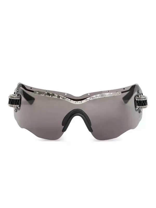 KUBORAUM Embellished Mask Sunglasses - Grey