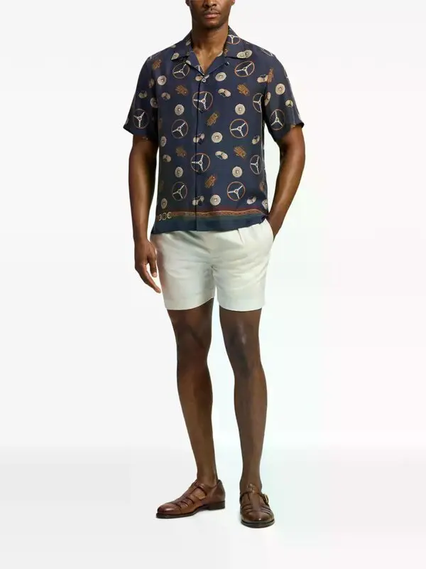 Ralph Lauren Purple Label Pleated Drawstring Shorts