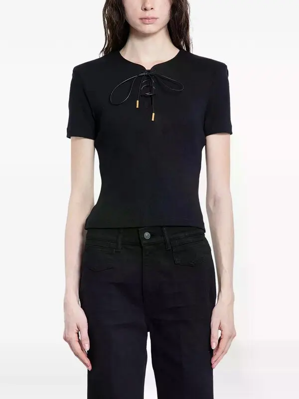 Givenchy Ribbed Lace-up Blouse
