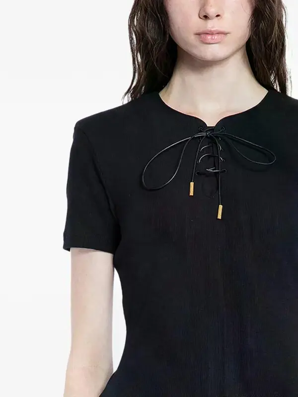 Givenchy Ribbed Lace-up Blouse