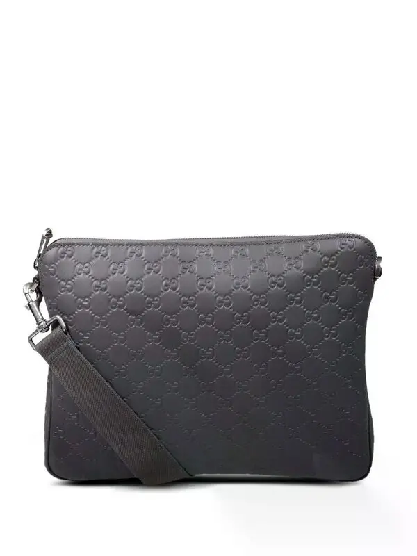 Gucci Embossed Messenger Bag - Grey