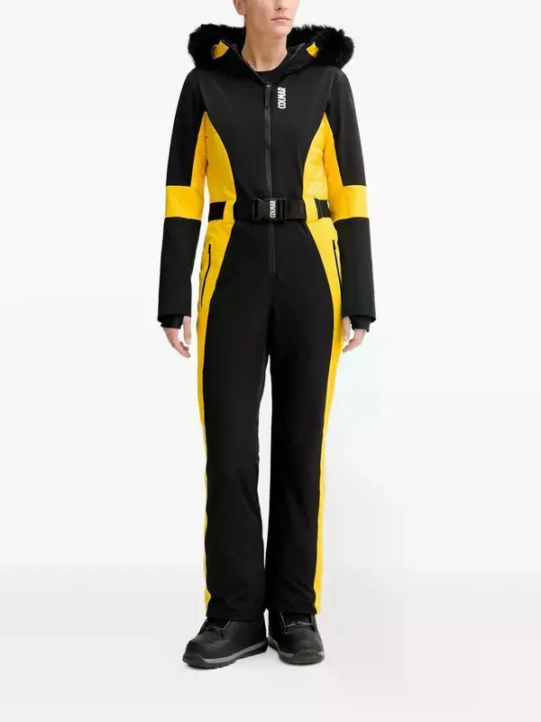 COLMAR Faux-fur Hooded Ski Suit - Black