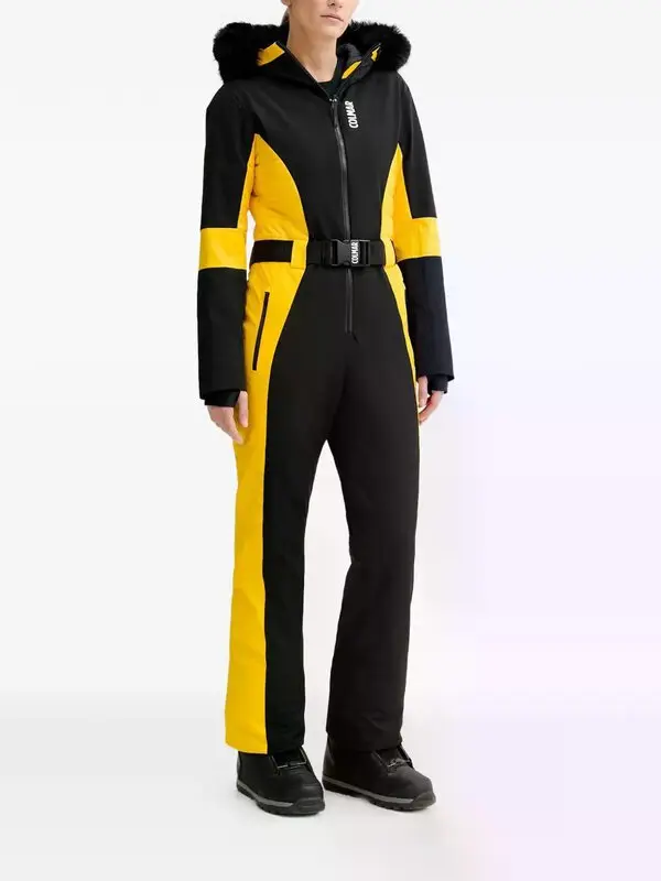 COLMAR Faux-fur Hooded Ski Suit - Black