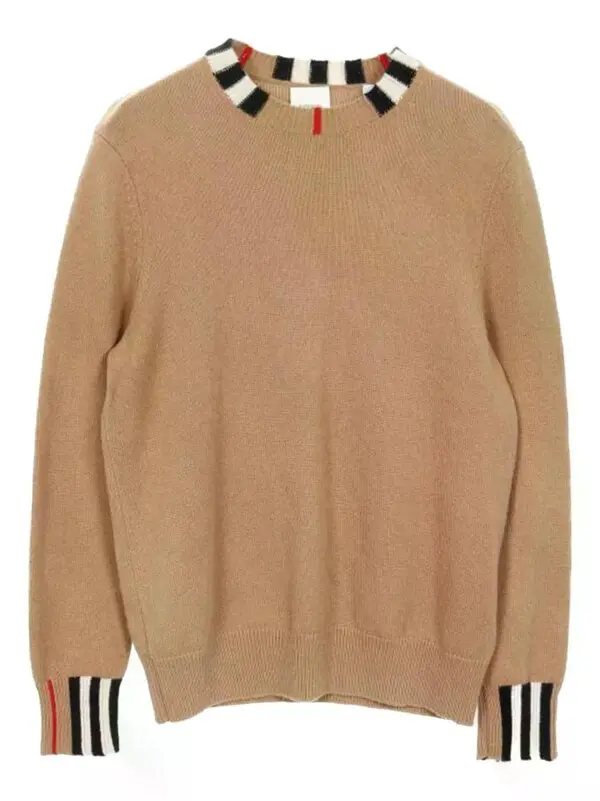 Burberry Patterned-trim Cashmere Sweater
