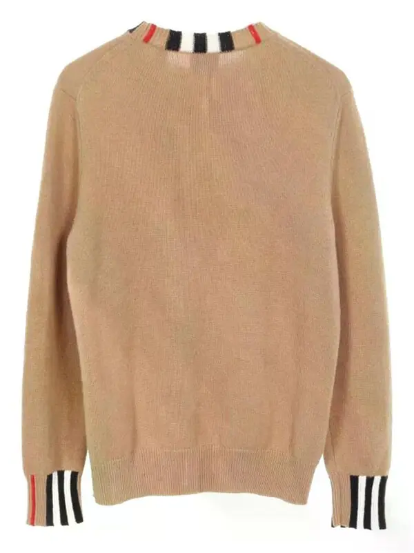 Burberry Patterned-trim Cashmere Sweater