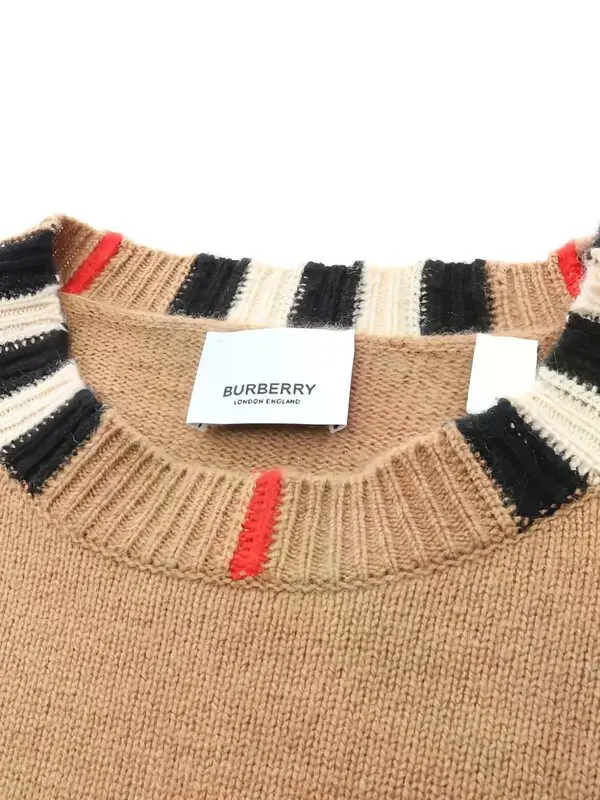 Burberry Patterned-trim Cashmere Sweater