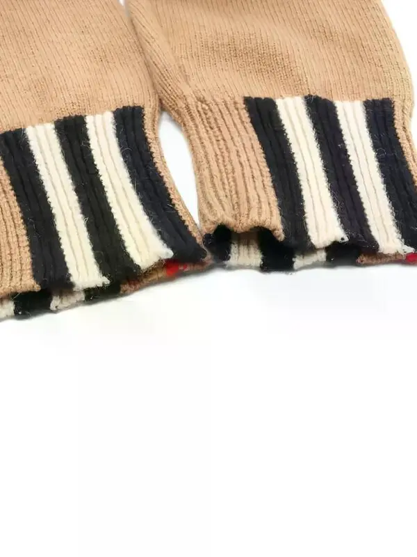 Burberry Patterned-trim Cashmere Sweater