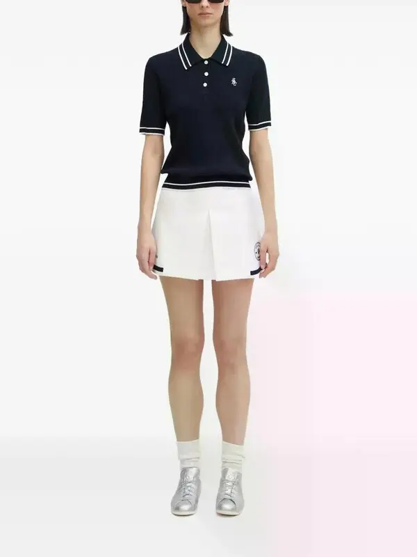 SPORTY & RICH Hotel Eden Roc Mini Skirt - White