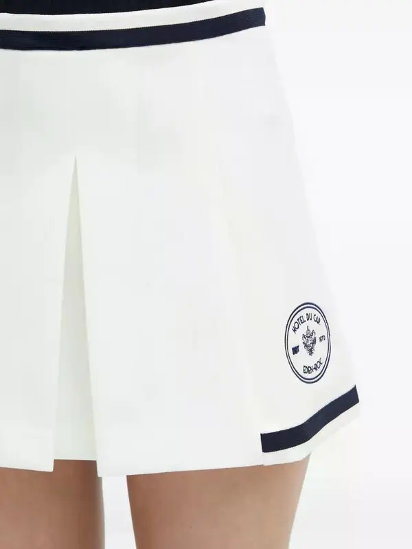 SPORTY & RICH Hotel Eden Roc Mini Skirt - White