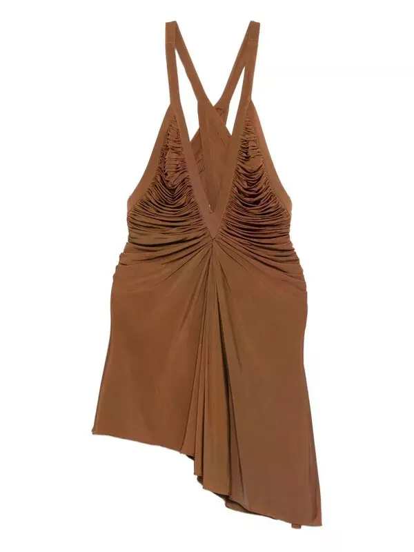 Christopher Esber Ruched V-neck Mini Dress