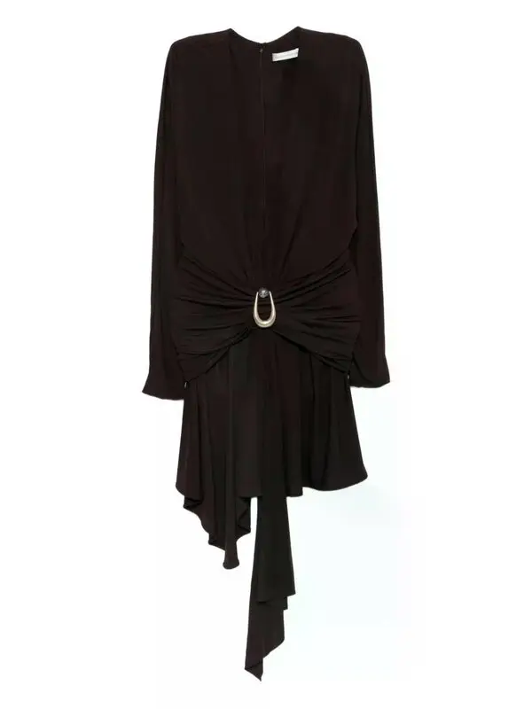 Christopher Esber Stone-detail Draped Mini Dress - Brown