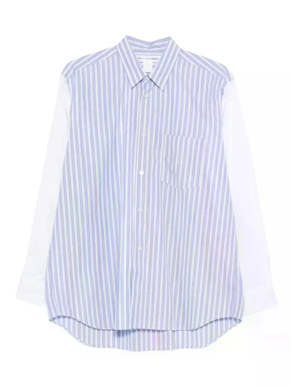 Comme Des Garçons Striped Colour-block Shirt