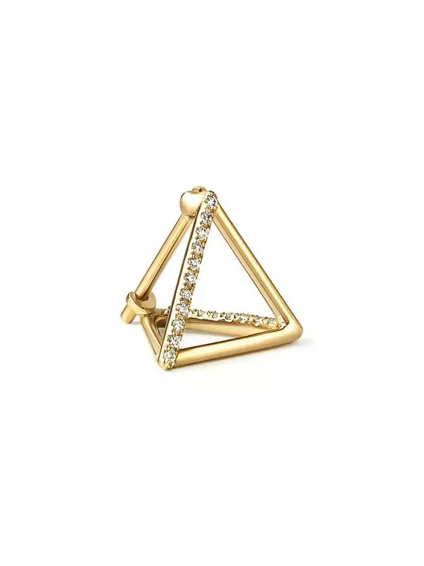 Shihara Diamond Triangle Earring - Metallic