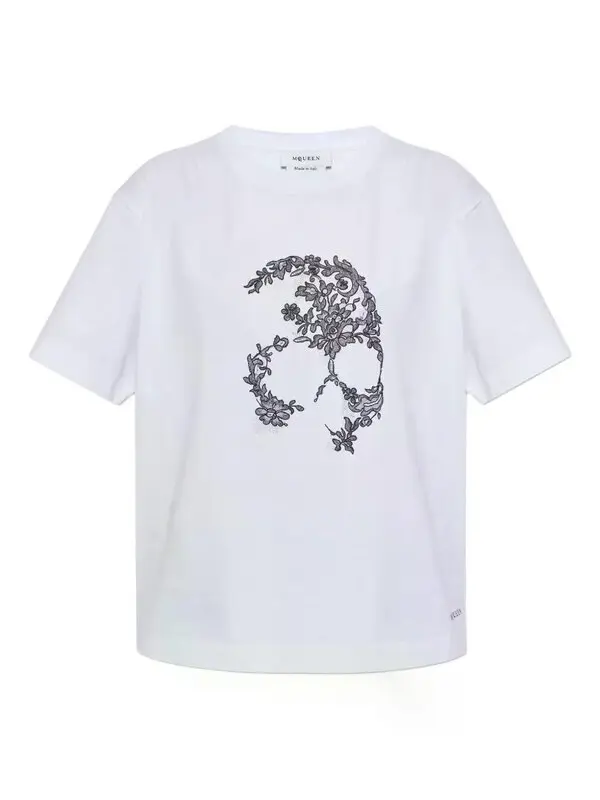 Alexander McQueen Lace Skull T-shirt - White