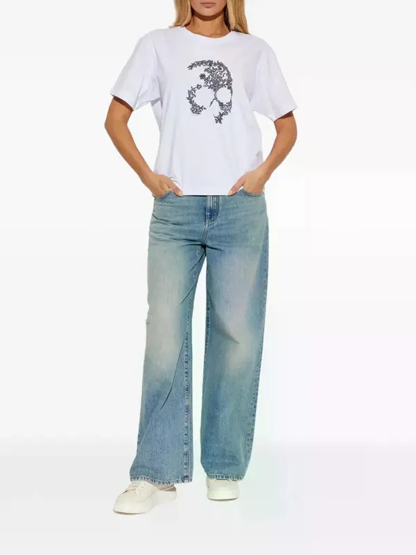 Alexander McQueen Lace Skull T-shirt - White