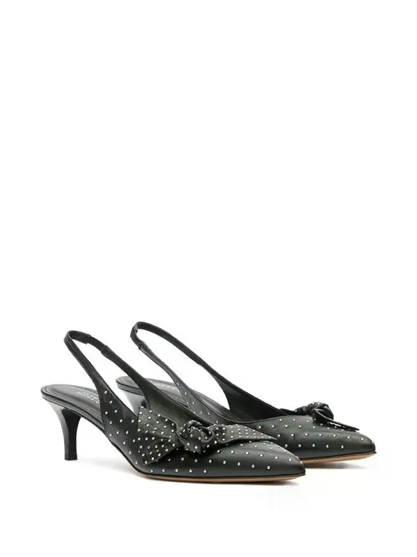 Isabel Marant Étoile Palmo Leather Pumps With Studded Bow Detail - Black