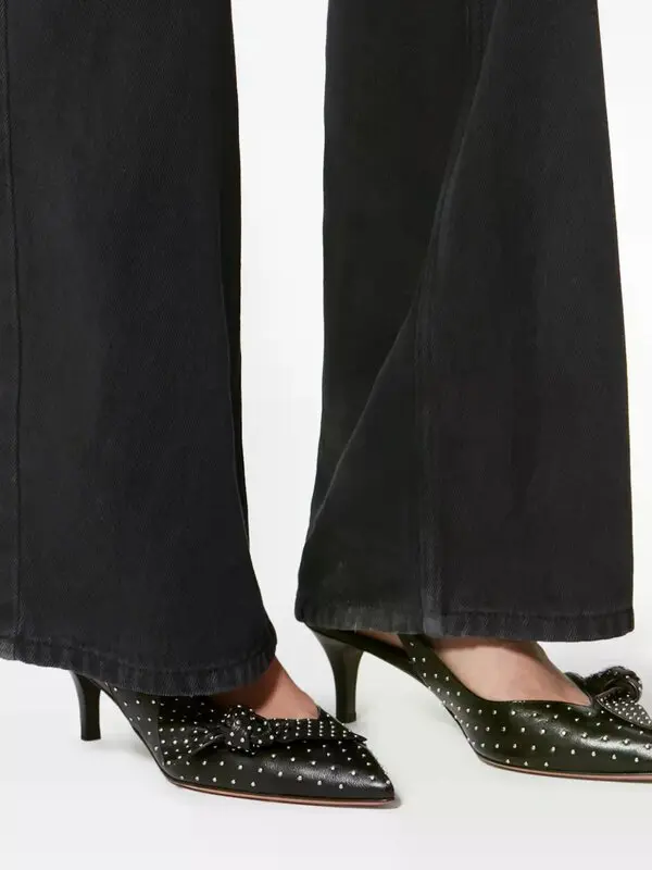 Isabel Marant Étoile Palmo Leather Pumps With Studded Bow Detail - Black