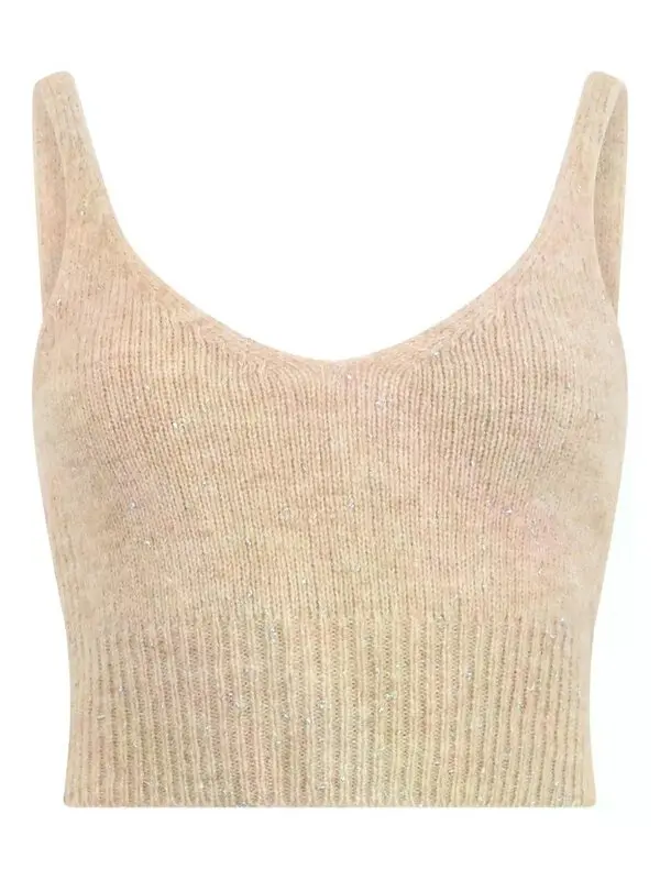 Peserico Sleeveless V-neck Knit Top - Neutrals