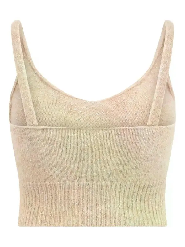 Peserico Sleeveless V-neck Knit Top - Neutrals