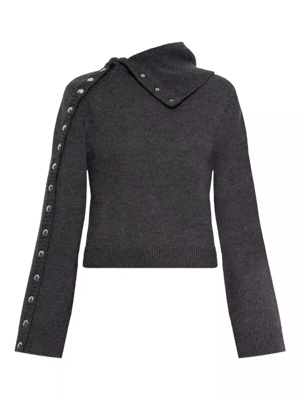 IRO PARIS Button Embellished High-neck Sweater - Grey