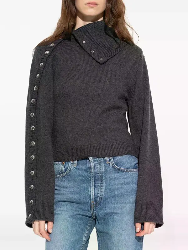 IRO PARIS Button Embellished High-neck Sweater - Grey