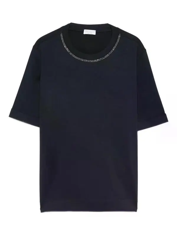 Brunello Cucinelli Embellished Round-neck T-shirt - Black