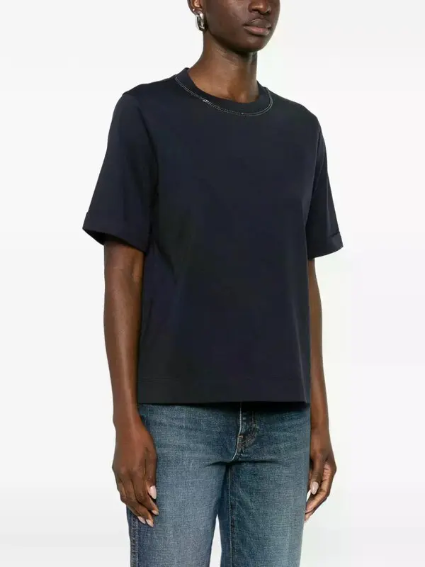 Brunello Cucinelli Embellished Round-neck T-shirt - Black