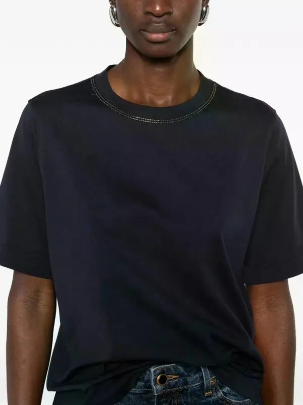 Brunello Cucinelli Embellished Round-neck T-shirt - Black