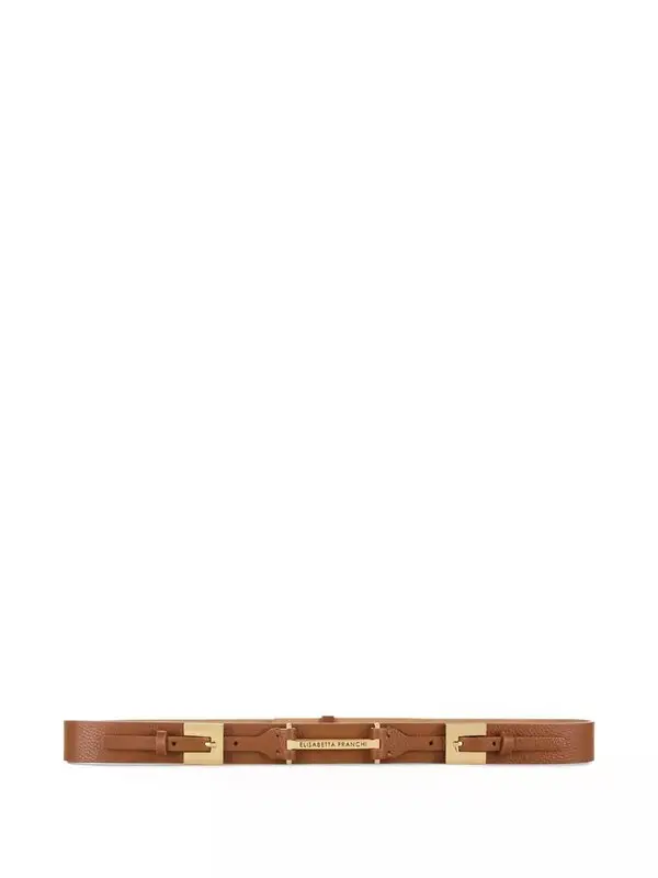 Elisabetta Franchi Double-buckle Leather Belt - Brown