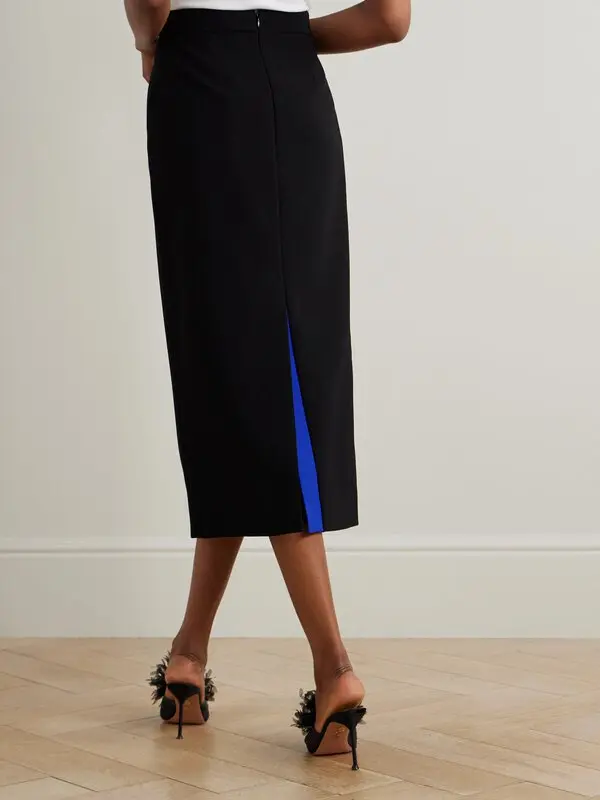 ROKSANDA Amel Two-tone Crepe Midi Skirt - Black