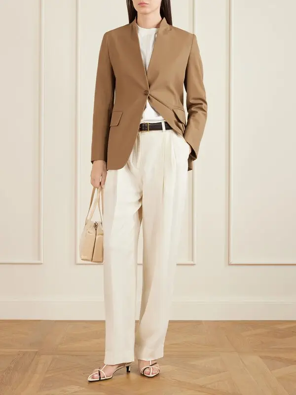 JIL SANDER Goji Small Crinkled-leather Shoulder Bag - Neutrals