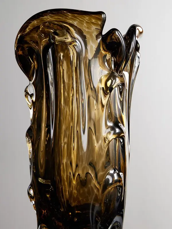 LOUISE ROE Drape Glass Vase - Green