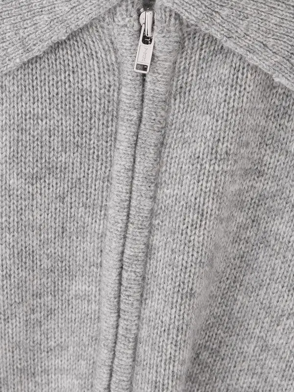 Eterne Blaise Cashmere Half-zip Sweater - Gray
