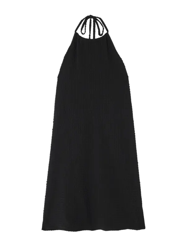 quinceanera dresses black EMBOSSED BLACK HALTER DRESS – CRUSH Collection main image 1