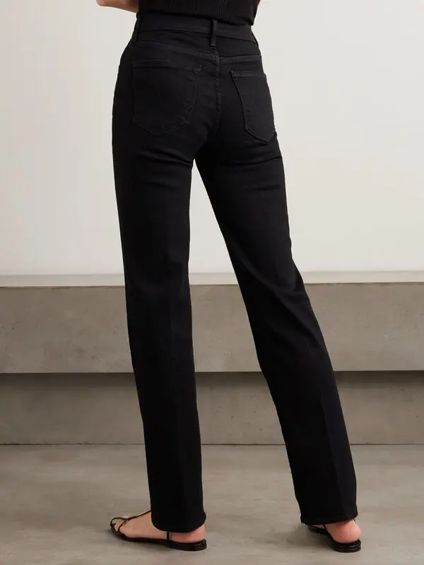 MOTHER The Kick It High-rise Straight-leg Jeans - Black