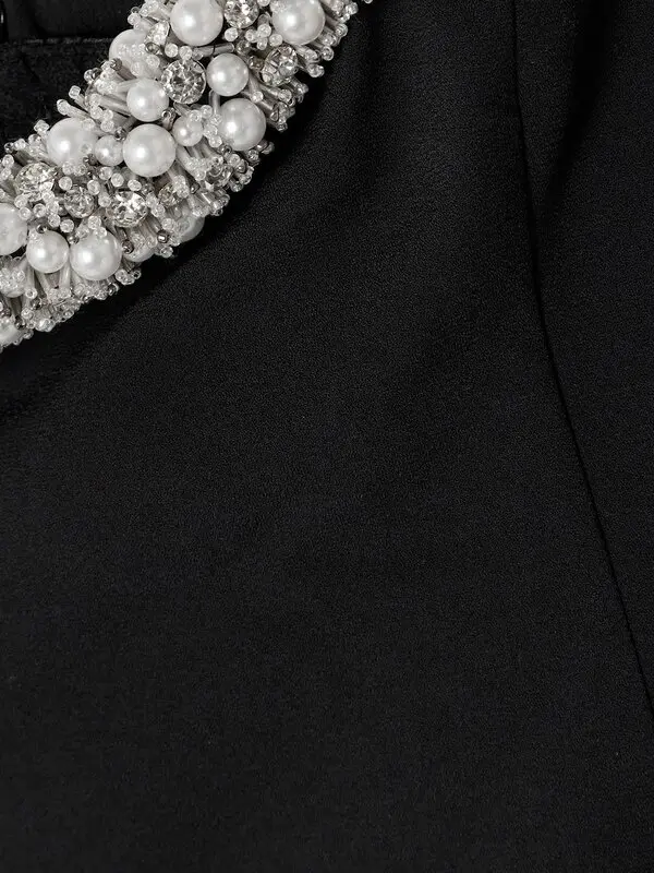 Simkhai Riona Strapless Embellished Crepe Gown - Black