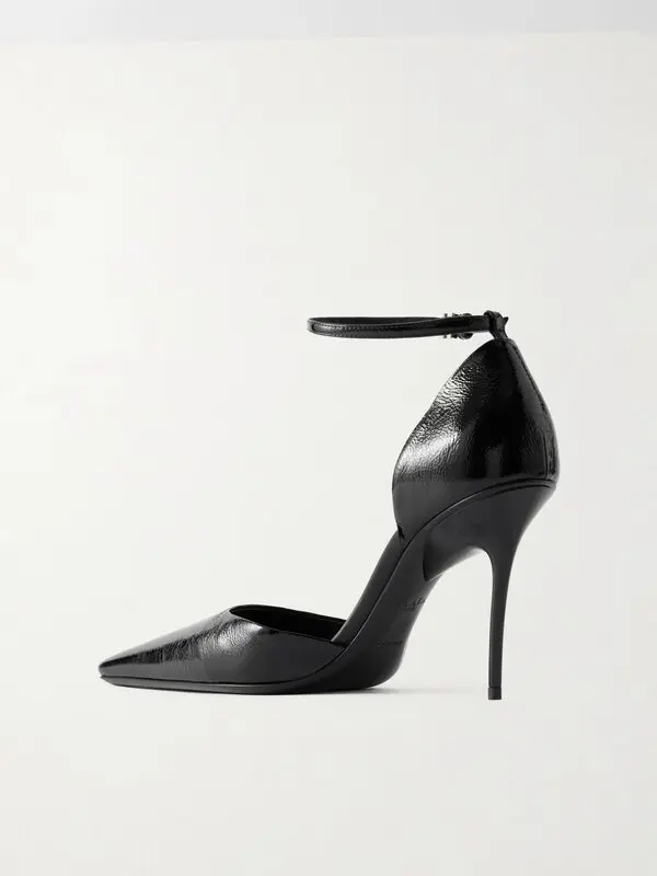 Alaïa D'orsay 90 Glossed Textured-leather Pumps - Black
