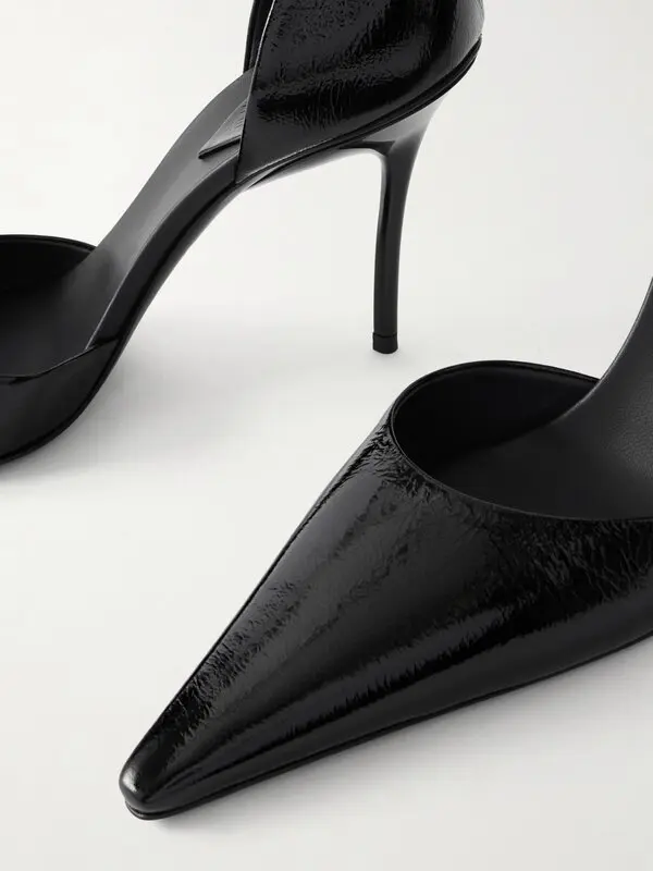 Alaïa D'orsay 90 Glossed Textured-leather Pumps - Black