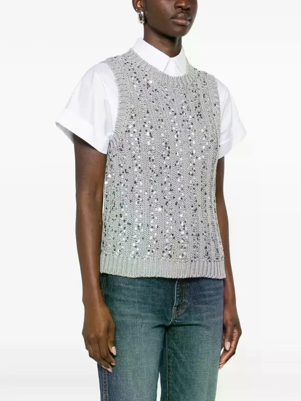 Peserico Sequin Embellished Knit Top