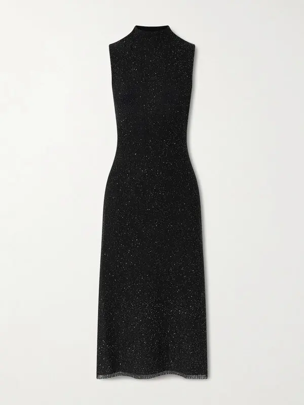 Altuzarra Marian Knitted Halterneck Midi Dress - Black