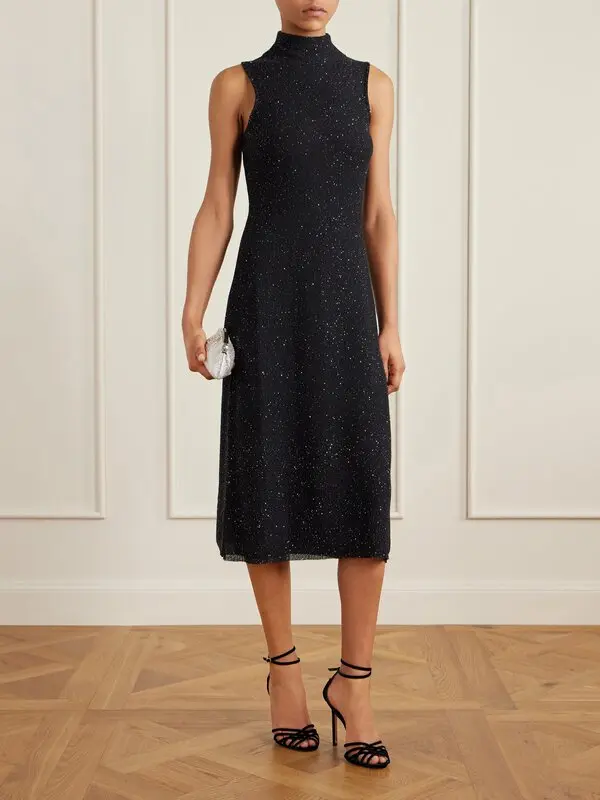 Altuzarra Marian Knitted Halterneck Midi Dress - Black