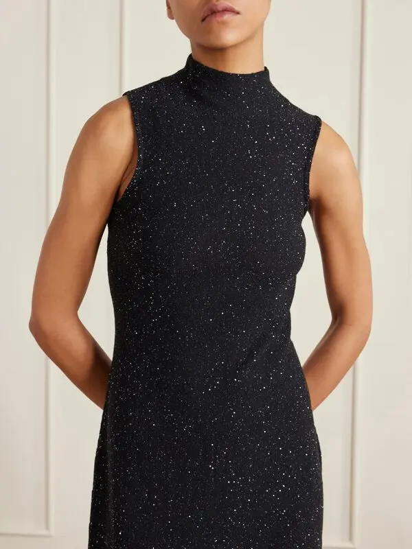 Altuzarra Marian Knitted Halterneck Midi Dress - Black