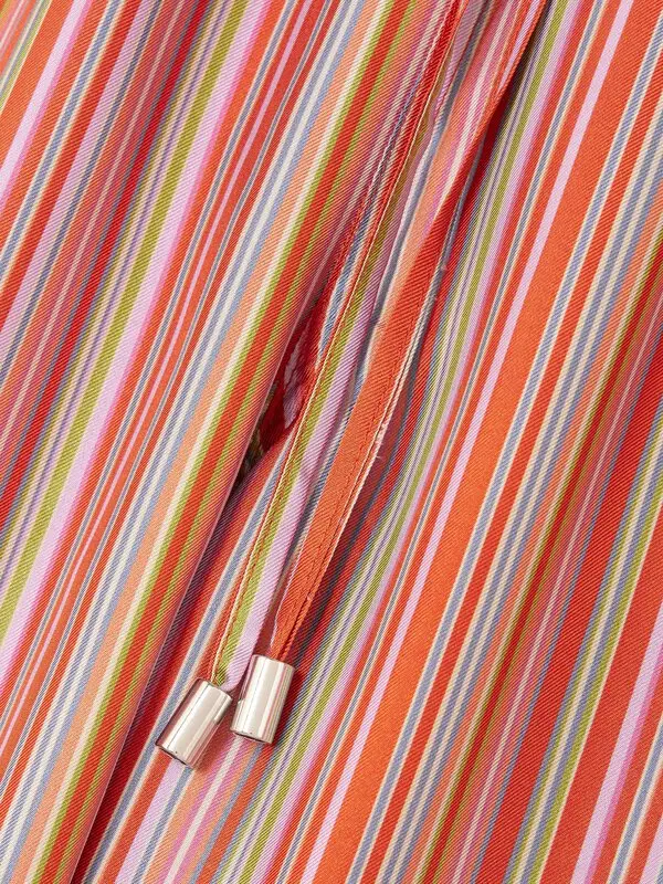 Comme Si Striped Silk-twill Straight-leg Pants