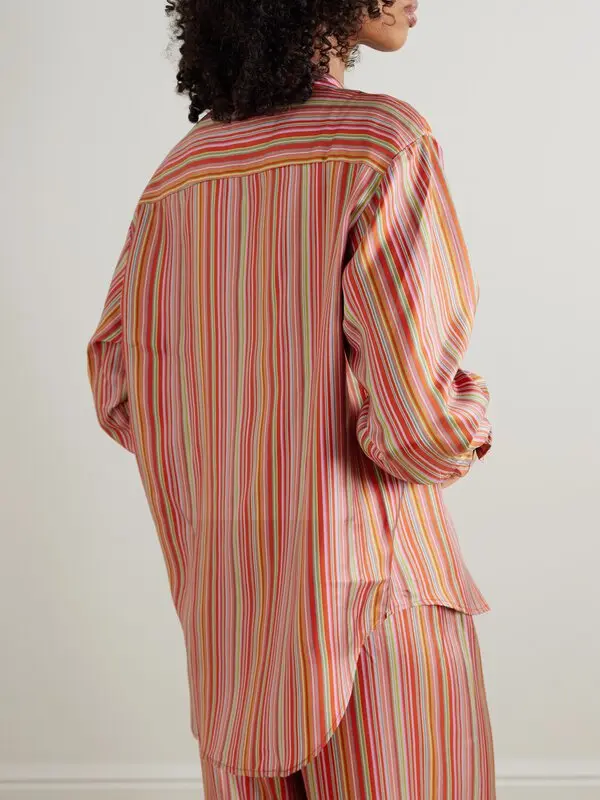 Comme Si Striped Silk-twill Shirt