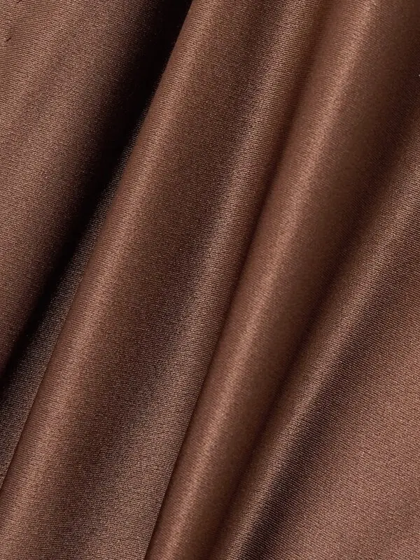 Comme Si Silk Charmeuse Straight-leg Pants - Brown